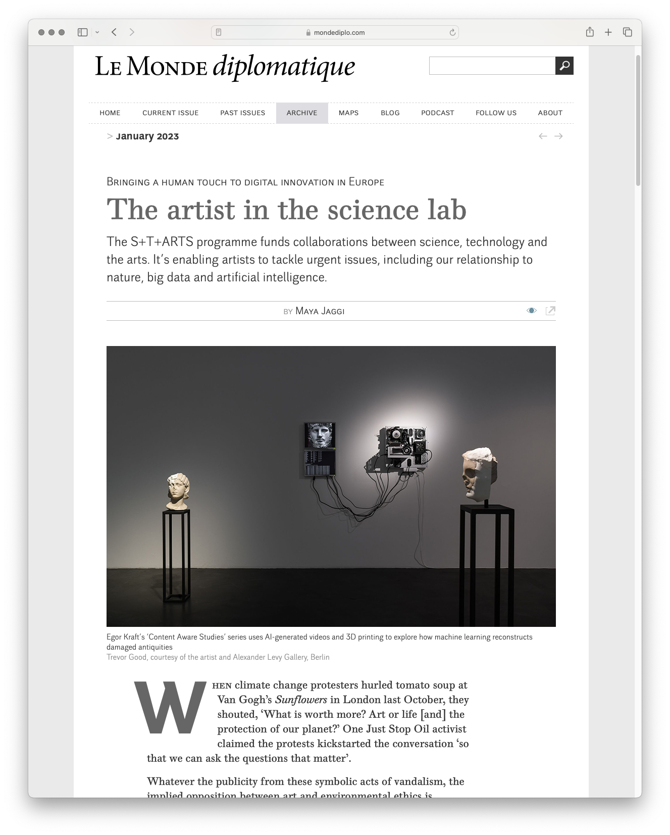 STUDIO EGOR KRAFT — ‘The artist in a science lab’ by Maya Jaggi | Le ...